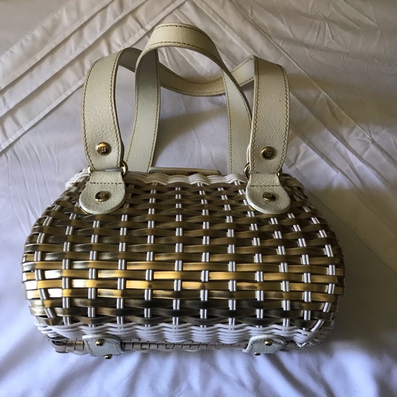 kate spade | Bags | Kate Spade Wicker Gold Colored Bag | Poshmark